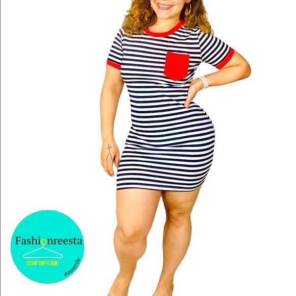 Dresses | Red Color Block Tshirt Dress S2x | Poshmark